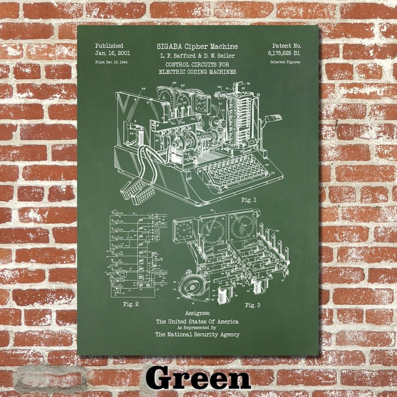WW2 Encryption Machine Patent Print Art 1944 - Etsy