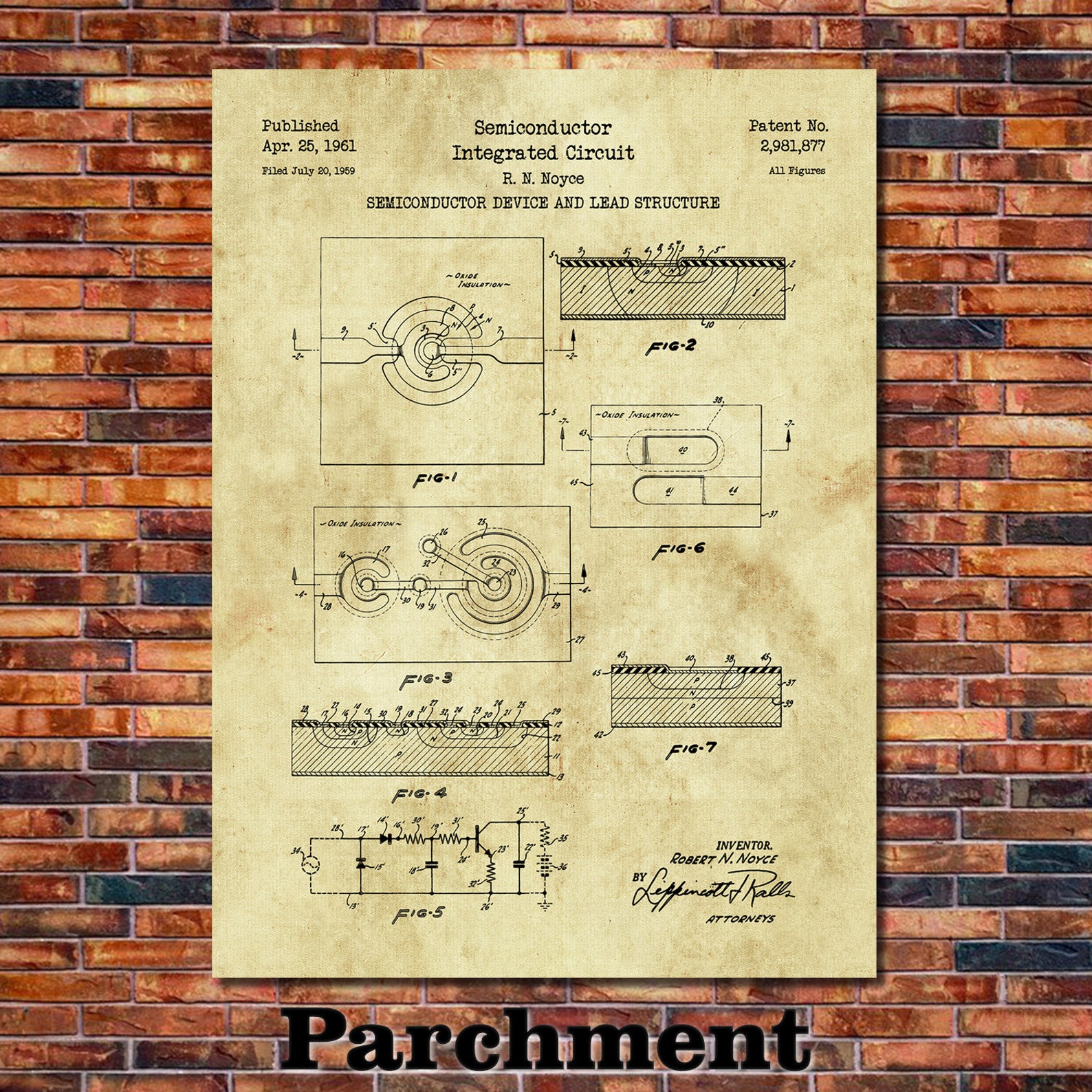 Semiconductor Circuit Patent Print Art 1961 - Etsy