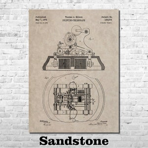 Edison Printing Telegraph Patent Print Art 1872 - Etsy