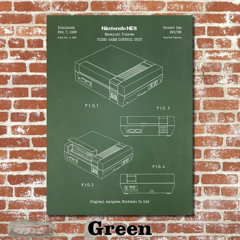 Patent Art Depicting Nintendo NES 1989 - Etsy