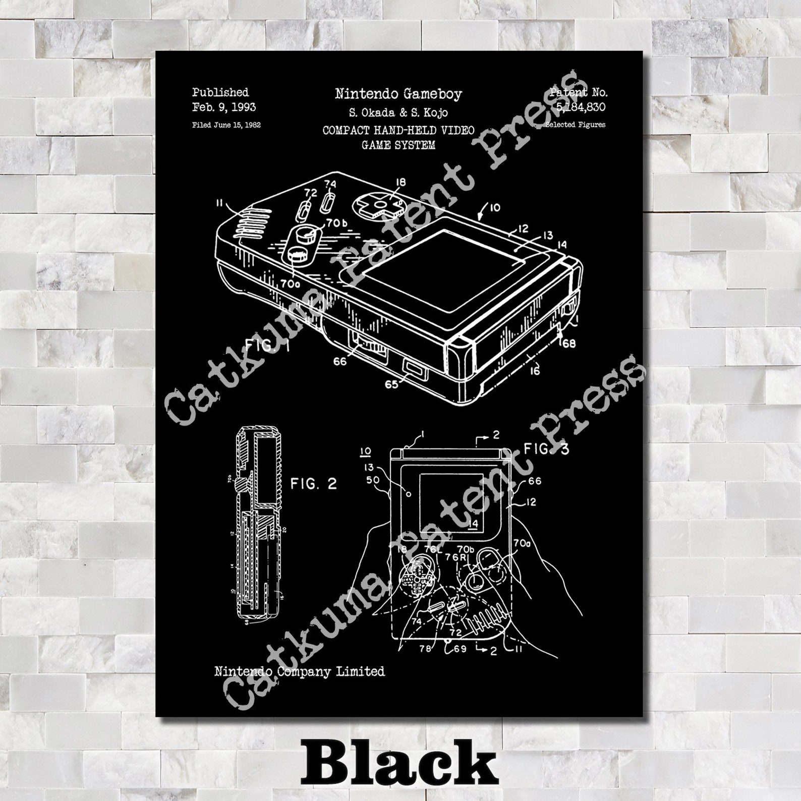 Patent Art Depicting Nintendo Game Boy 1993 - Etsy