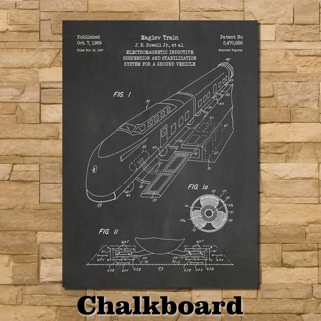 Maglev Train Patent Print Art 1969 - Etsy