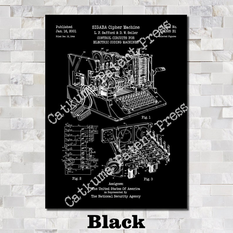 WW2 Encryption Machine Patent Print Art 1944 - Etsy