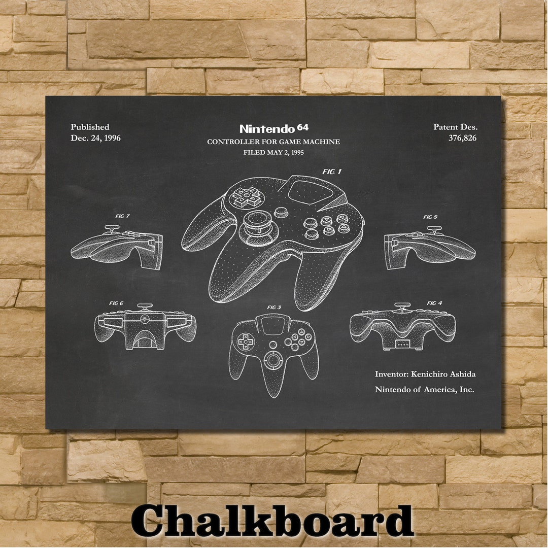 Patent Art for Nintendo 64 Controller 1996 B - Etsy