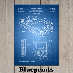 Patent Art Depicting Nintendo Game Boy 1993 - Etsy