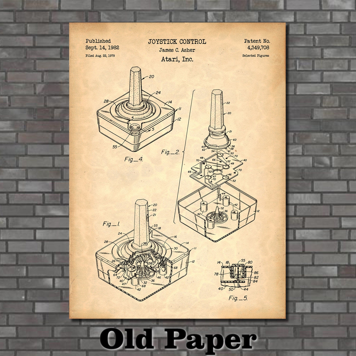 Atari Joystick Art Atari Controller Blueprint Gaming Patent Print