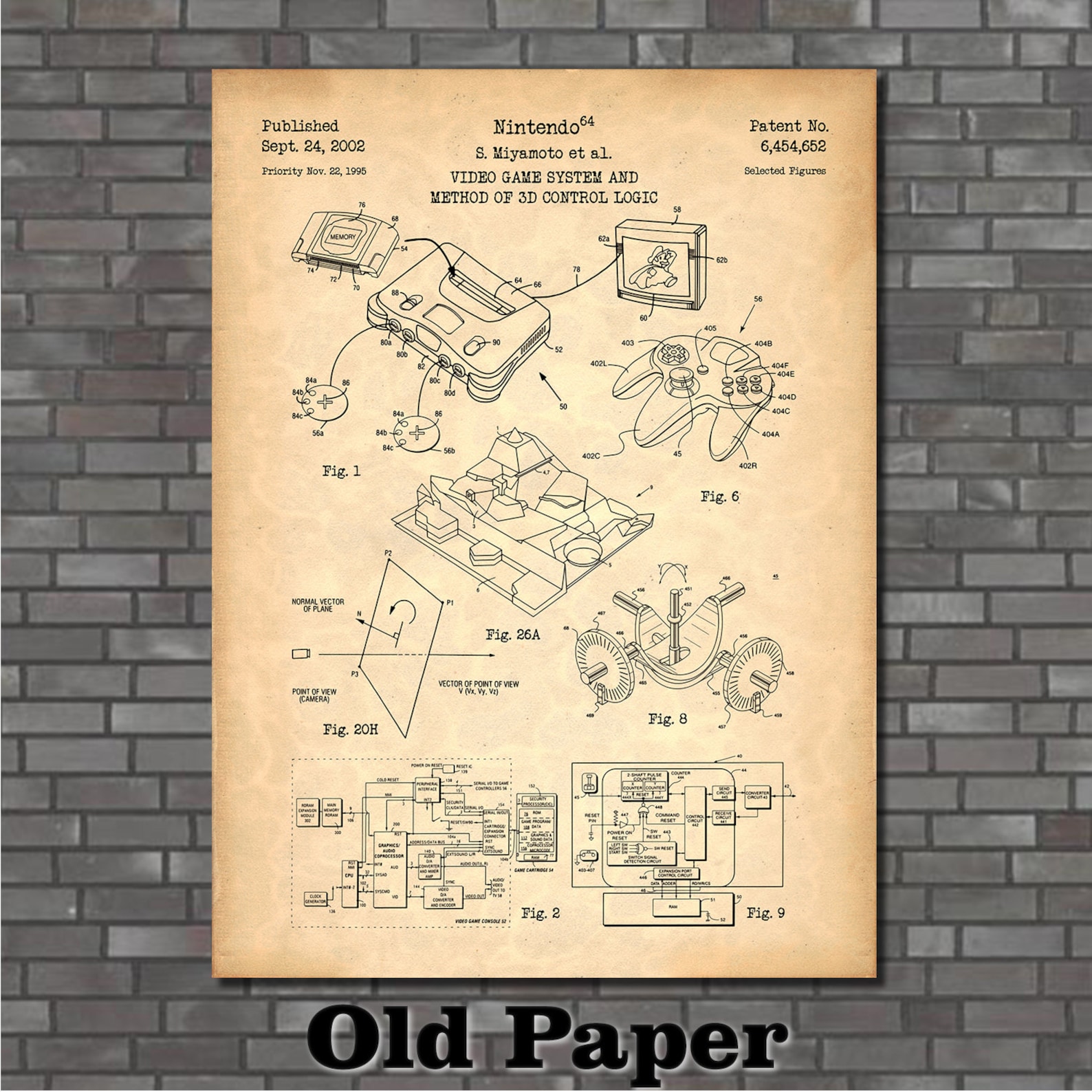 Patent Art Depicting Nintendo 64 1995 - Etsy