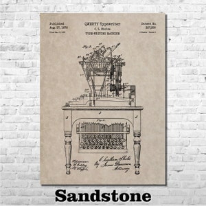 QWERTY Typewriter Patent Print Art 1878 - Etsy