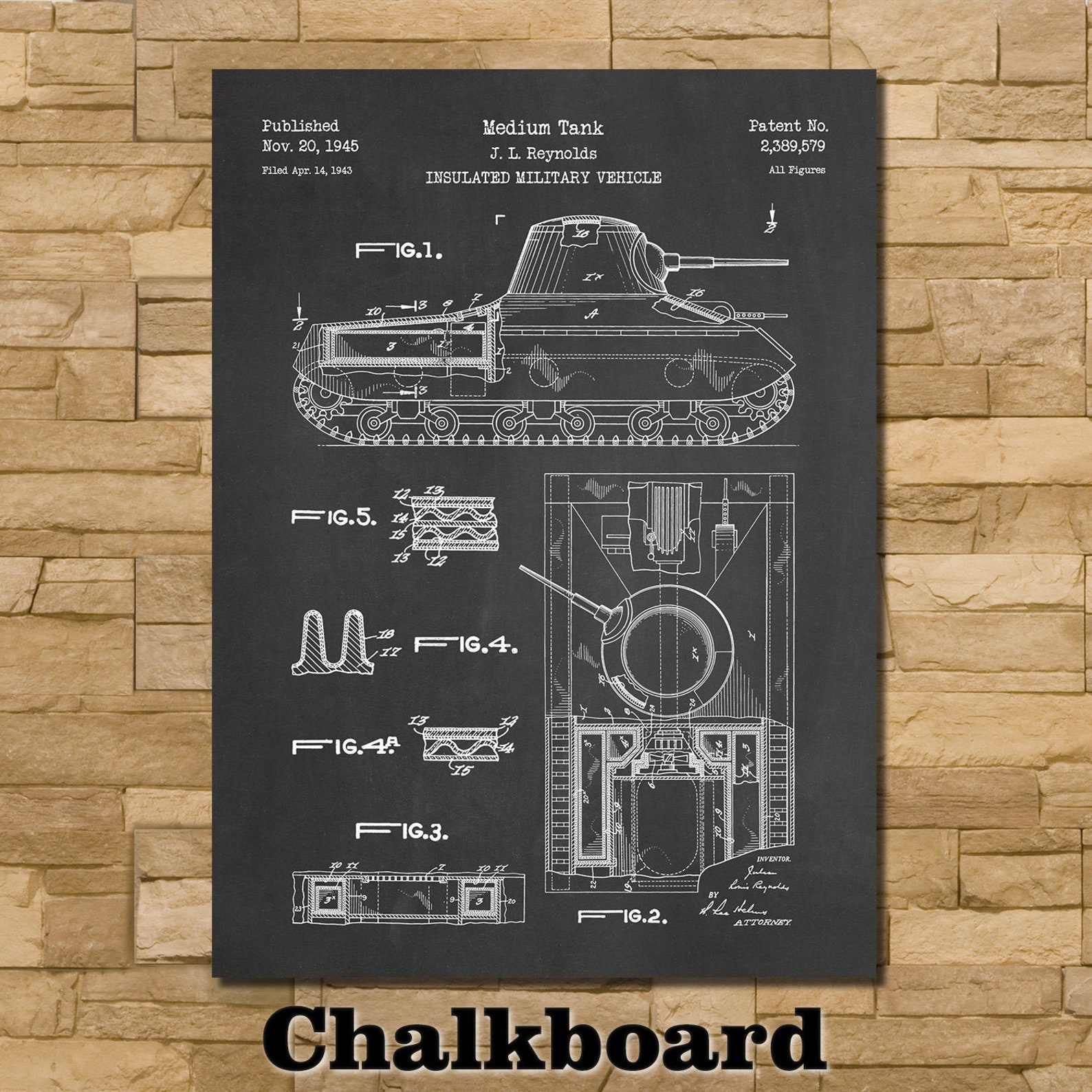 Military Tank Patent Print Art 1945 A - Etsy