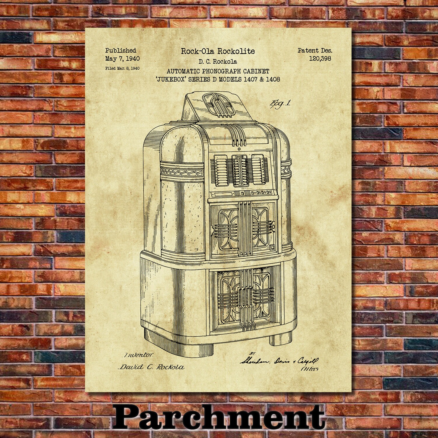 Jukebox Patent Print Art 1940 - Etsy