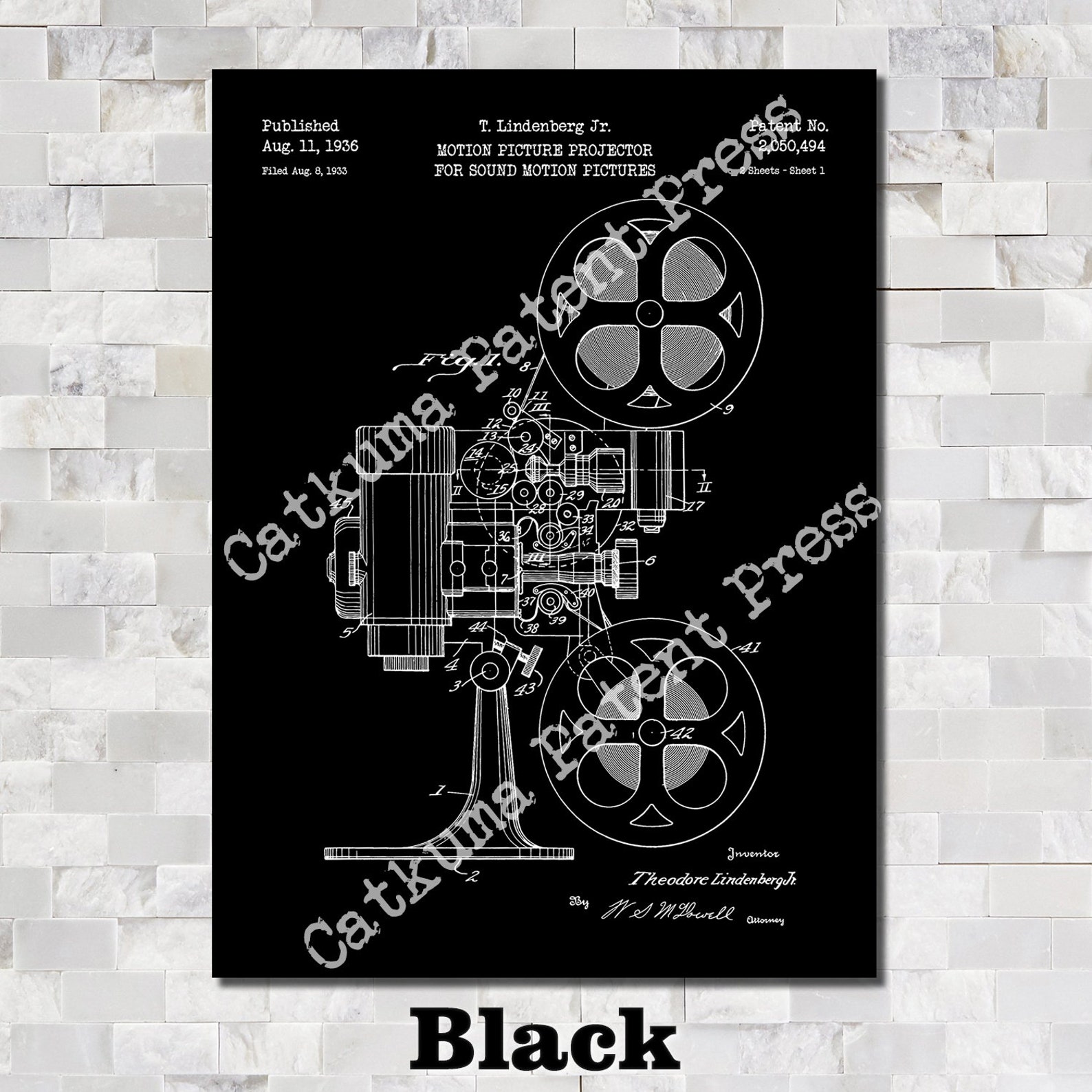 Film Projector Patent Print Art 1936 - Etsy