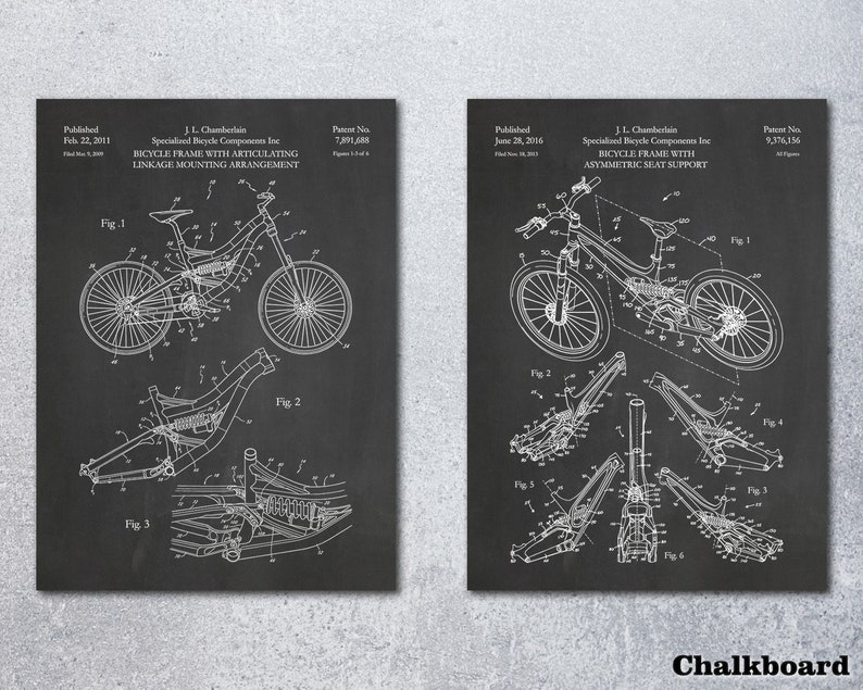 Specialized Bicycles Patent Print Art Set of 2 - Etsy