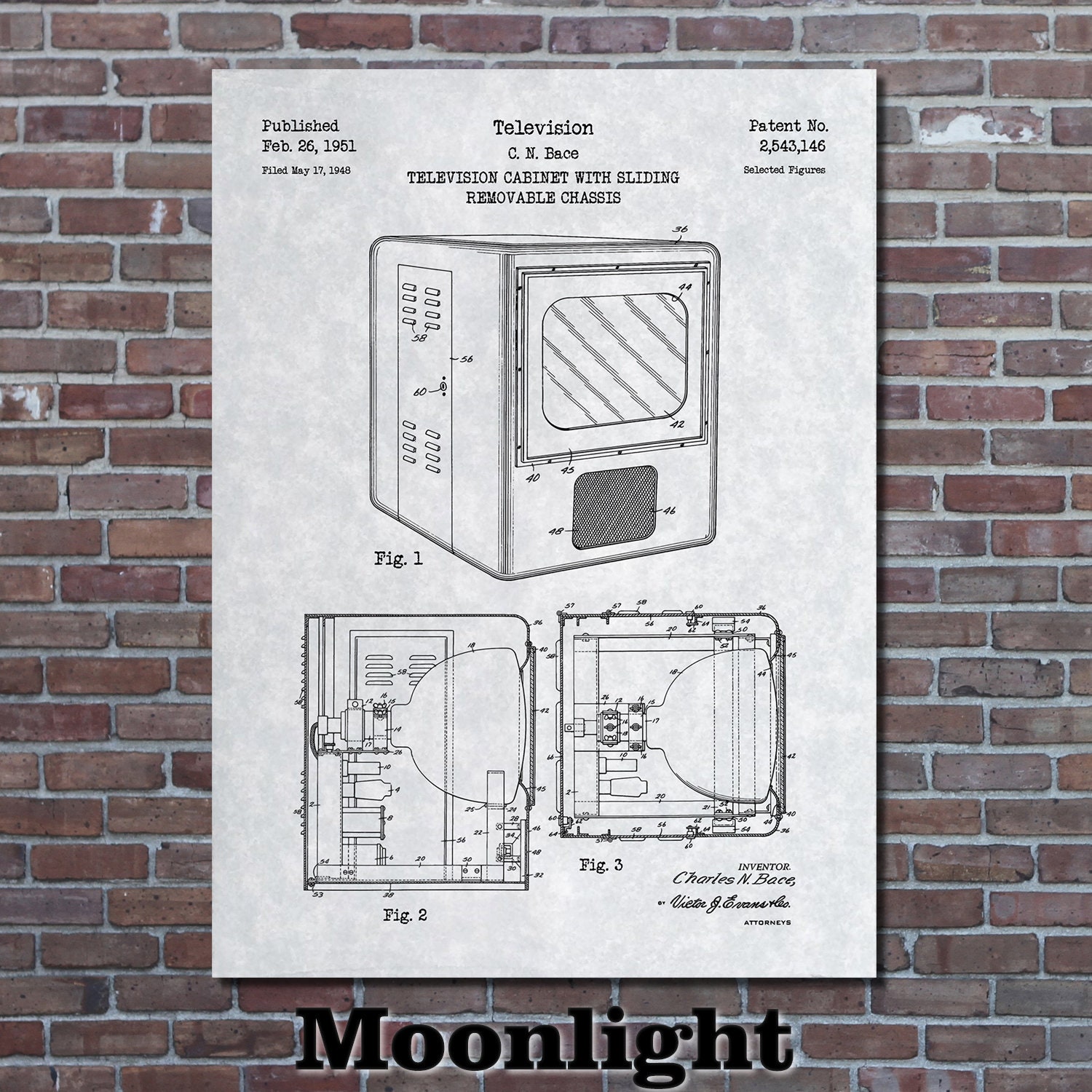 TV Patent Print Art 1951 | Etsy