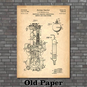 Nuclear Reactor Patent Print Art 1960 - Etsy