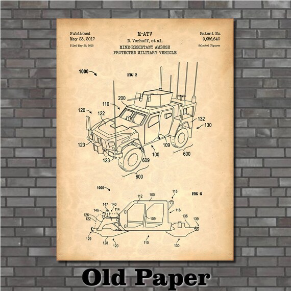 M-ATV Military Vehicle Patent Print Art 2017 - Etsy