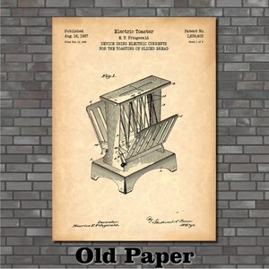 Toaster Patent Print Art 1927 - Etsy