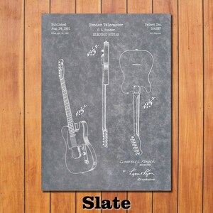 Patent Art Depicting Fender Telecaster Guitar 1951 - Etsy