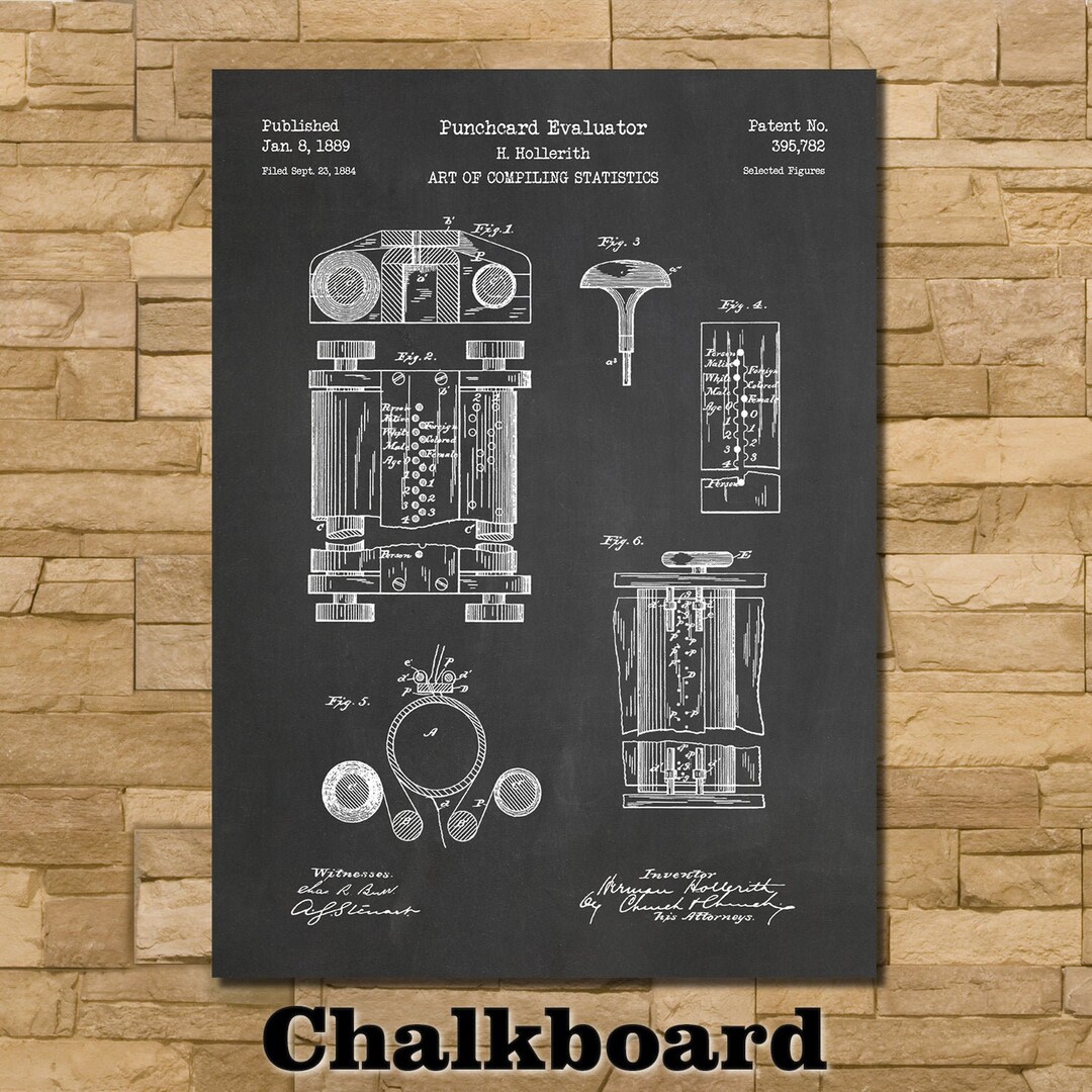 Mechanical Computer Patent Print Art 1889 - Etsy