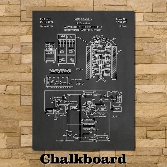MRI Machine Patent Print Art 1974 magnetic Resonance Imaging - Etsy