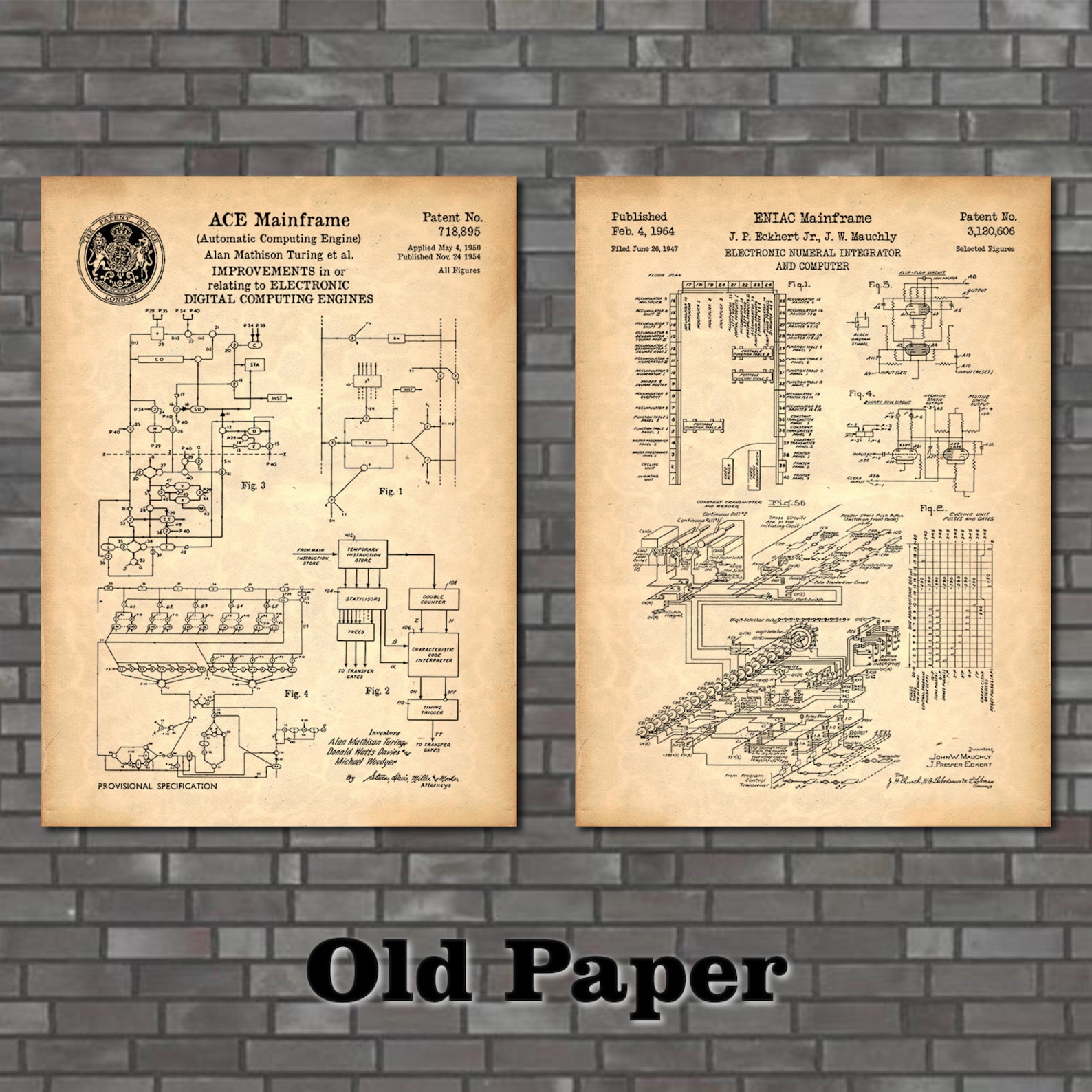 First Computers Patent Print Art Set of 2 - Etsy