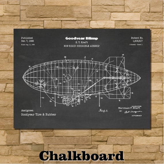 Patent Art Depicting Goodyear Blimp 1926 | Etsy
