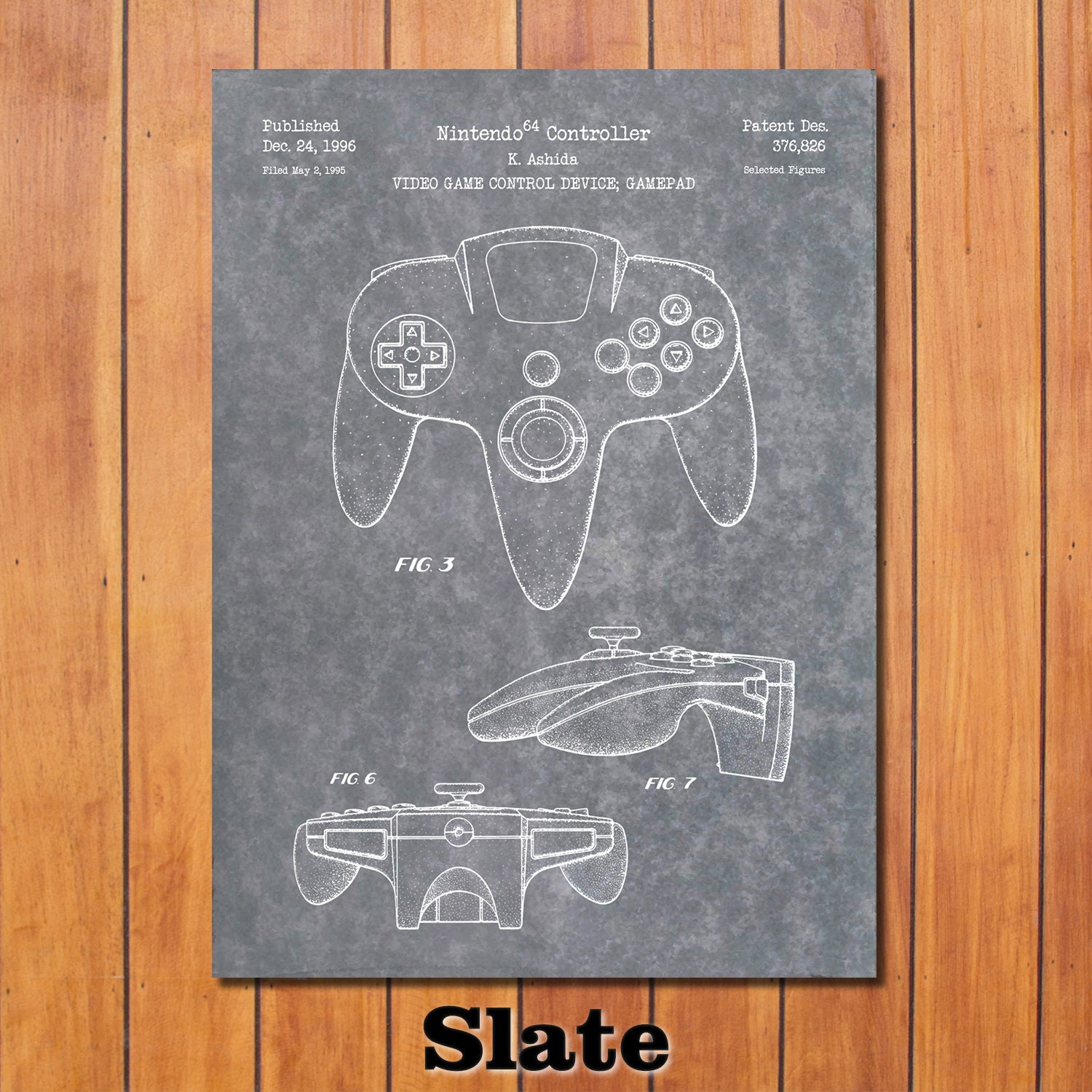 Art Print Depicting Patent for Nintendo 64 Controller 1994 A - Etsy