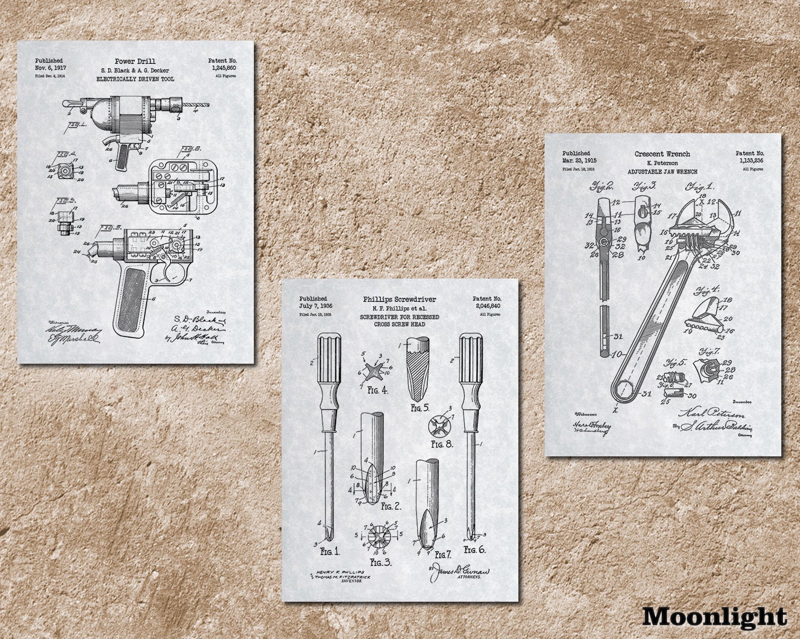 Tools Patent Print Art Set of 3 - Etsy