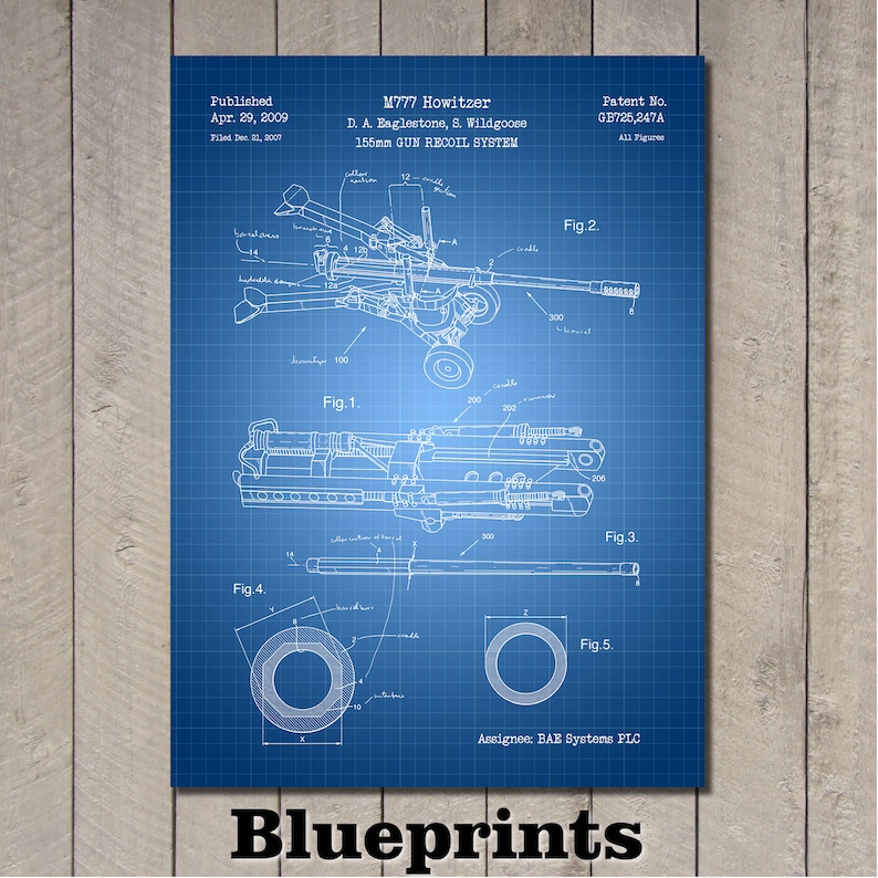 155mm M777 Howitzer Patent Print Art 2009 - Etsy Canada