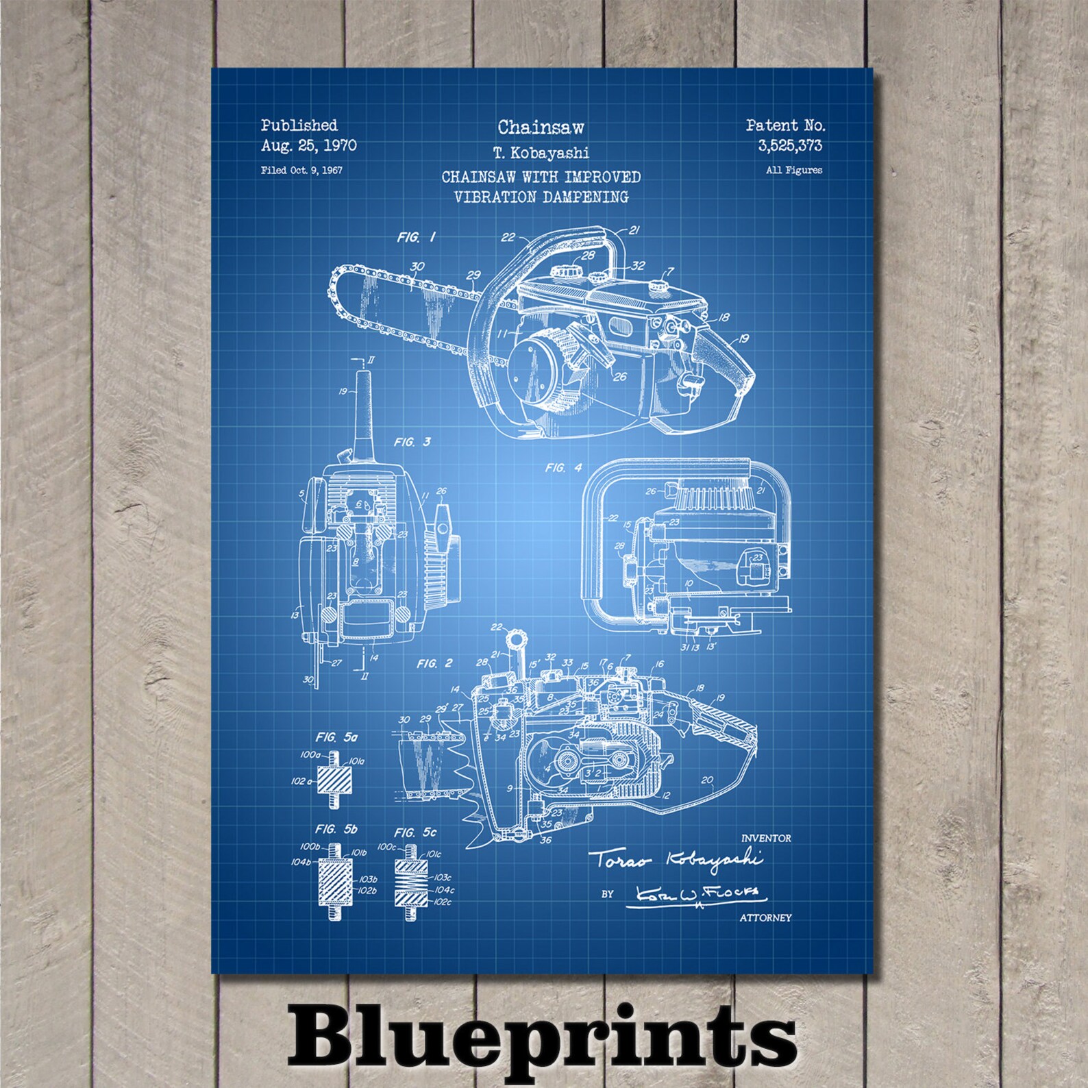 Chainsaw Patent Print Art 1970 - Etsy