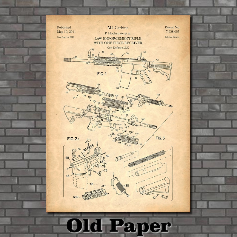 M4 Carbine Patent Print Art 2011 - Etsy