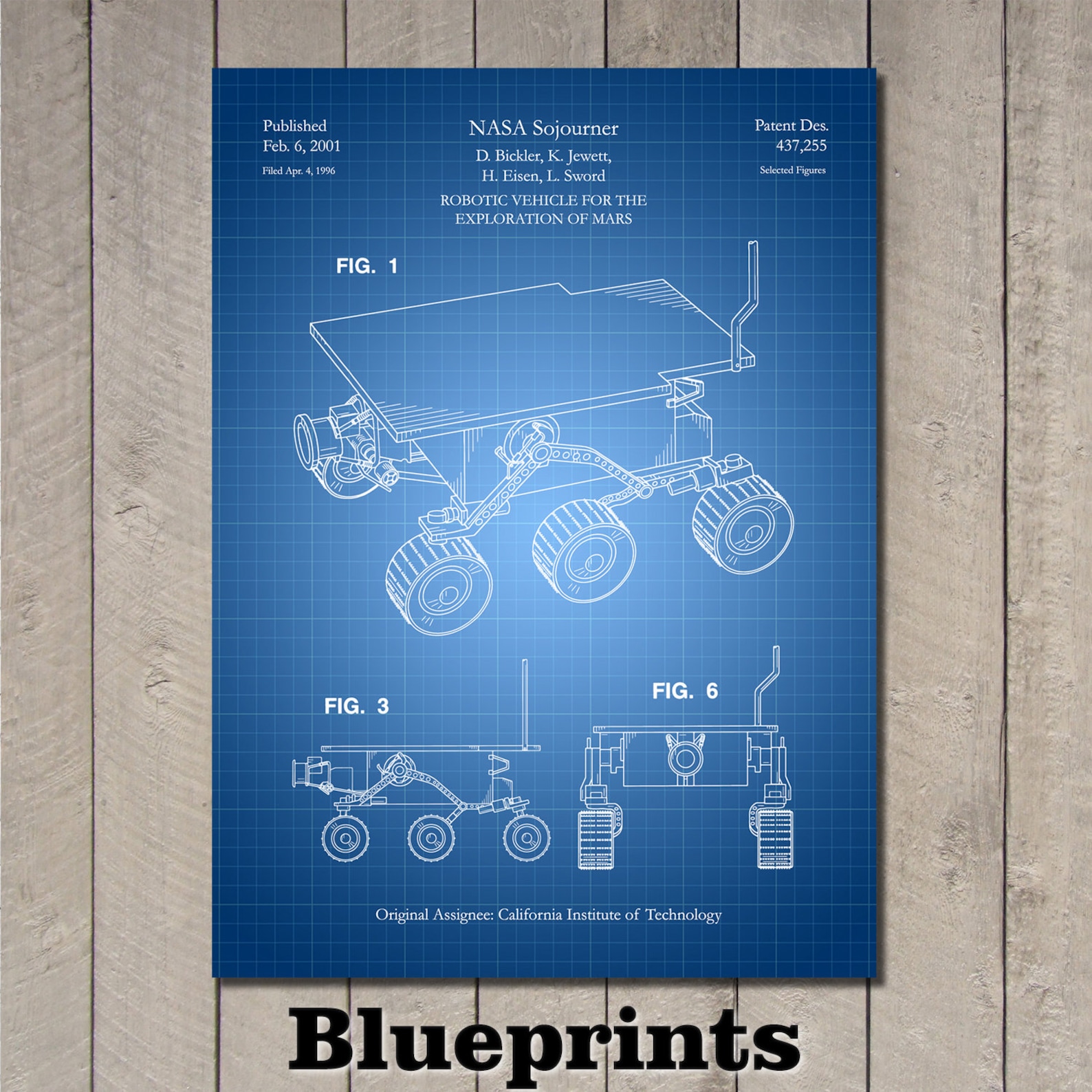 NASA Mars Rover Sojourner Patent Print Art 2001 - Etsy