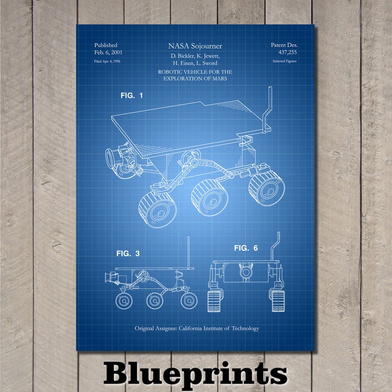 NASA Mars Rover Sojourner Patent Print Art 2001 - Etsy
