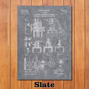 Diesel Engine Patent Print Art 1898 - Etsy