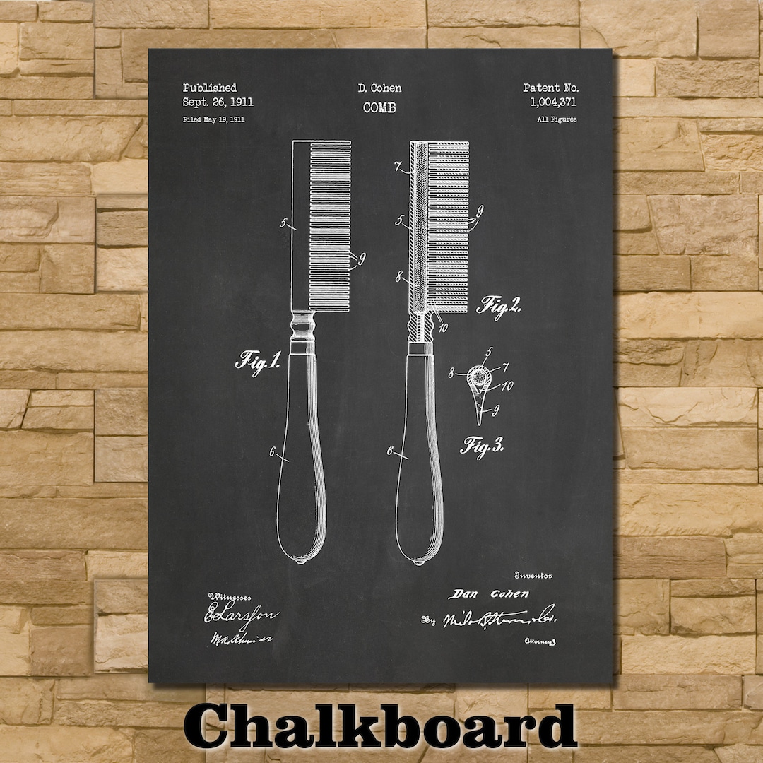 Comb Patent Print Art 1911 - Etsy