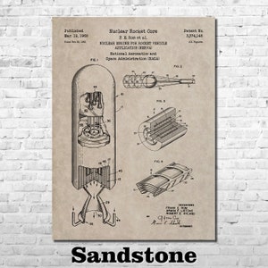 Nuclear Rocket Patent Print Art 1968 - Etsy