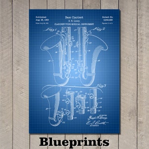 Bass Clarinet Patent Print Art 1954 - Etsy