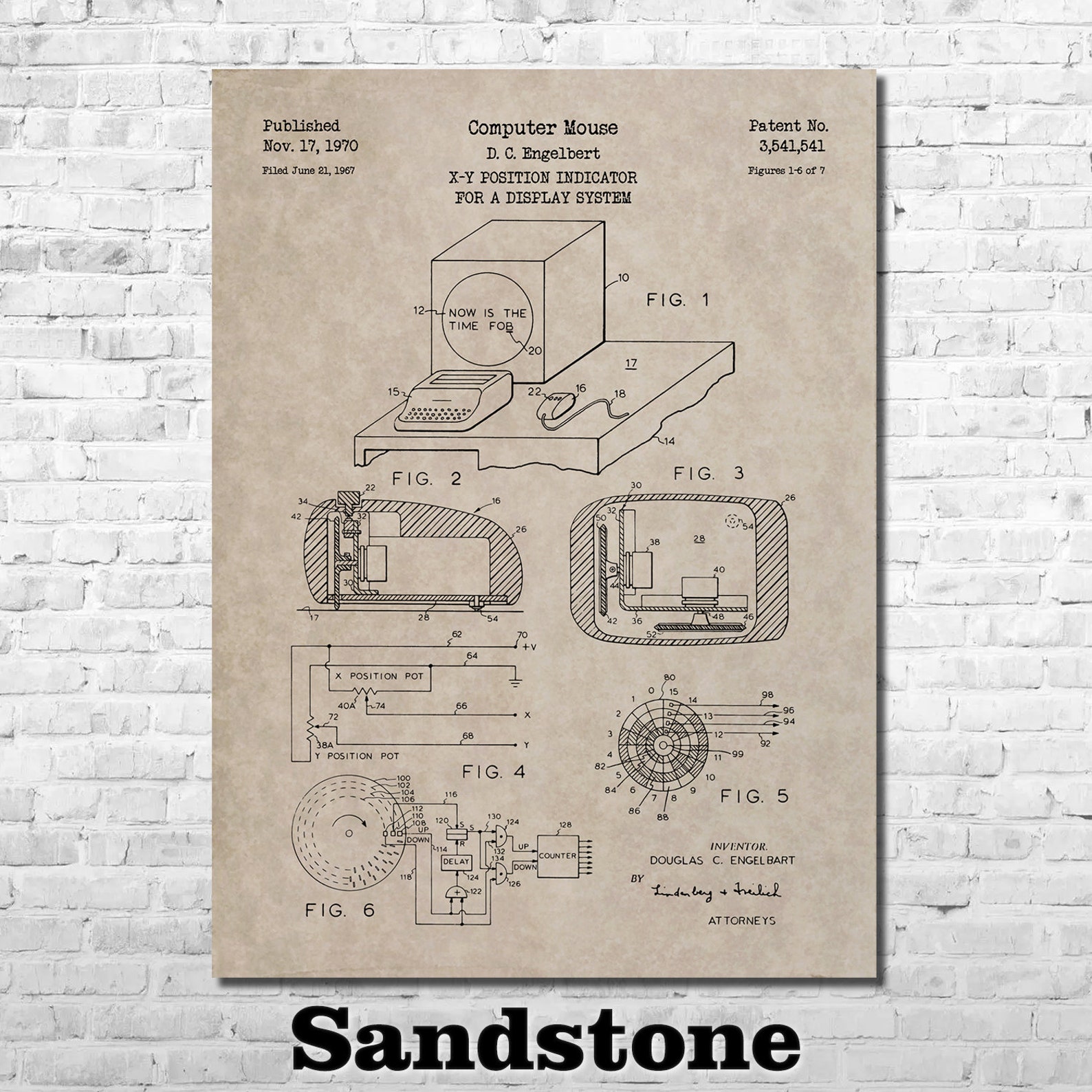 First Computer Mouse Patent Print Art 1970 - Etsy