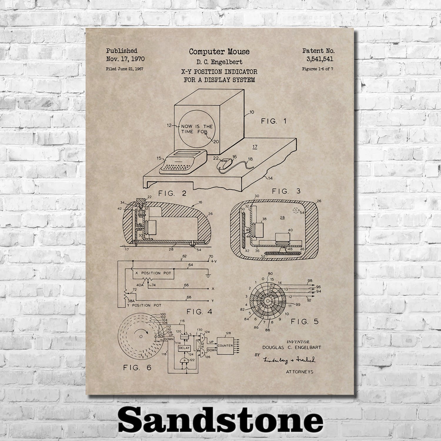 First Computer Mouse Patent Print Art 1970 | Etsy