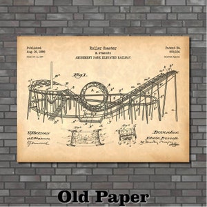 Roller Coaster Patent Print Art 1898 - Etsy