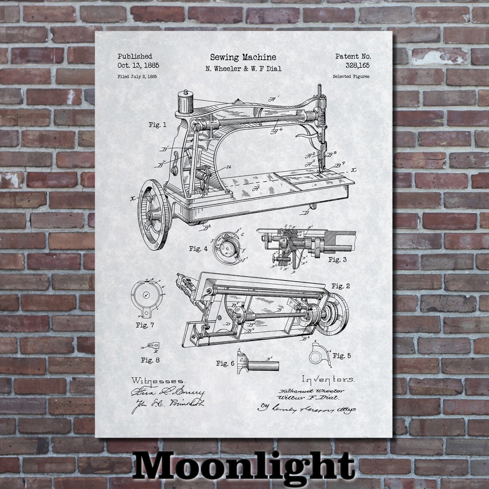 Sewing Machine Patent Print Art 1885 | Etsy
