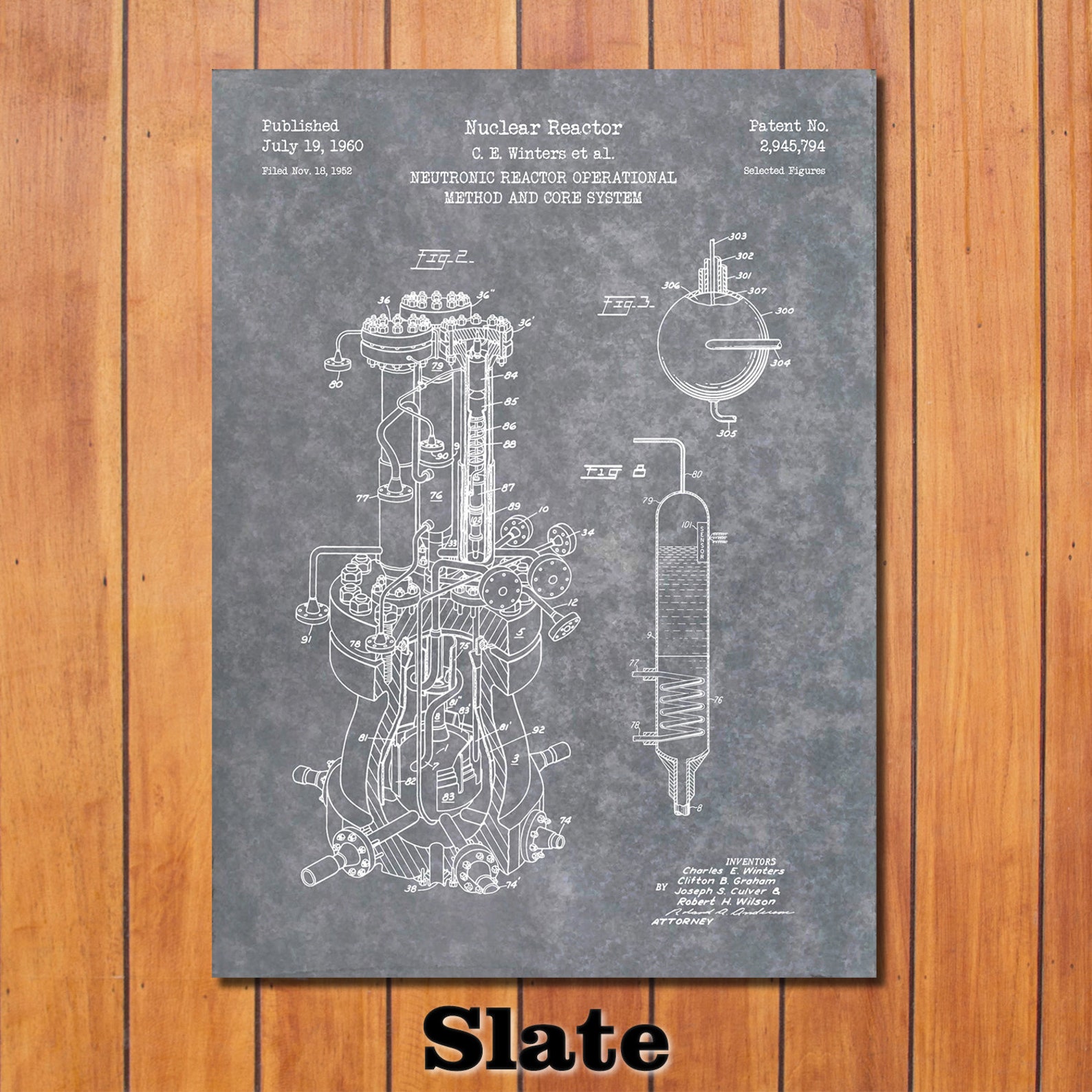Nuclear Reactor Patent Print Art 1960 - Etsy