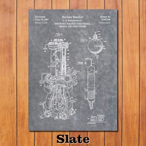 Nuclear Reactor Patent Print Art 1960 - Etsy