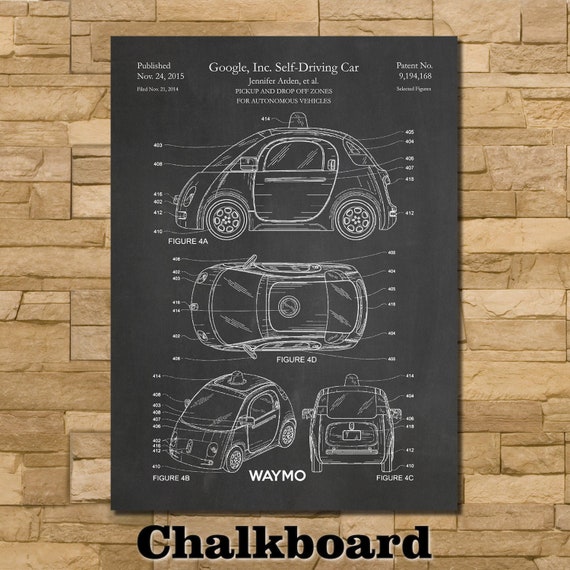Patent Art Depicting Google Waymo Self Driving Car 2015 | Etsy