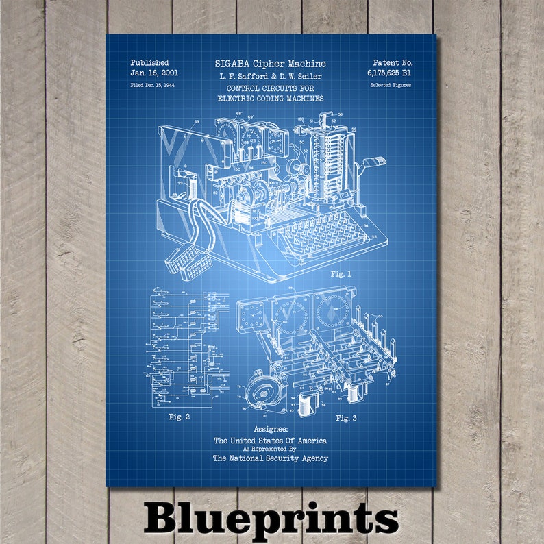 WW2 Encryption Machine Patent Print Art 1944 - Etsy