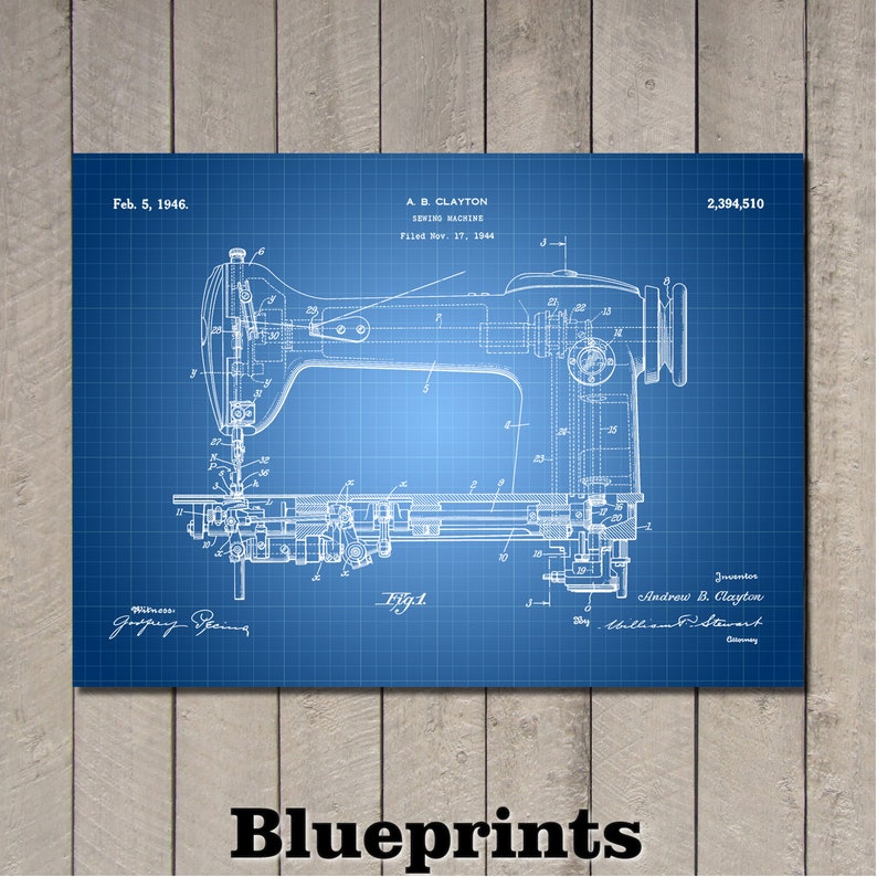 Patent Art Depicting Singer Sewing Machine 1946 - Etsy