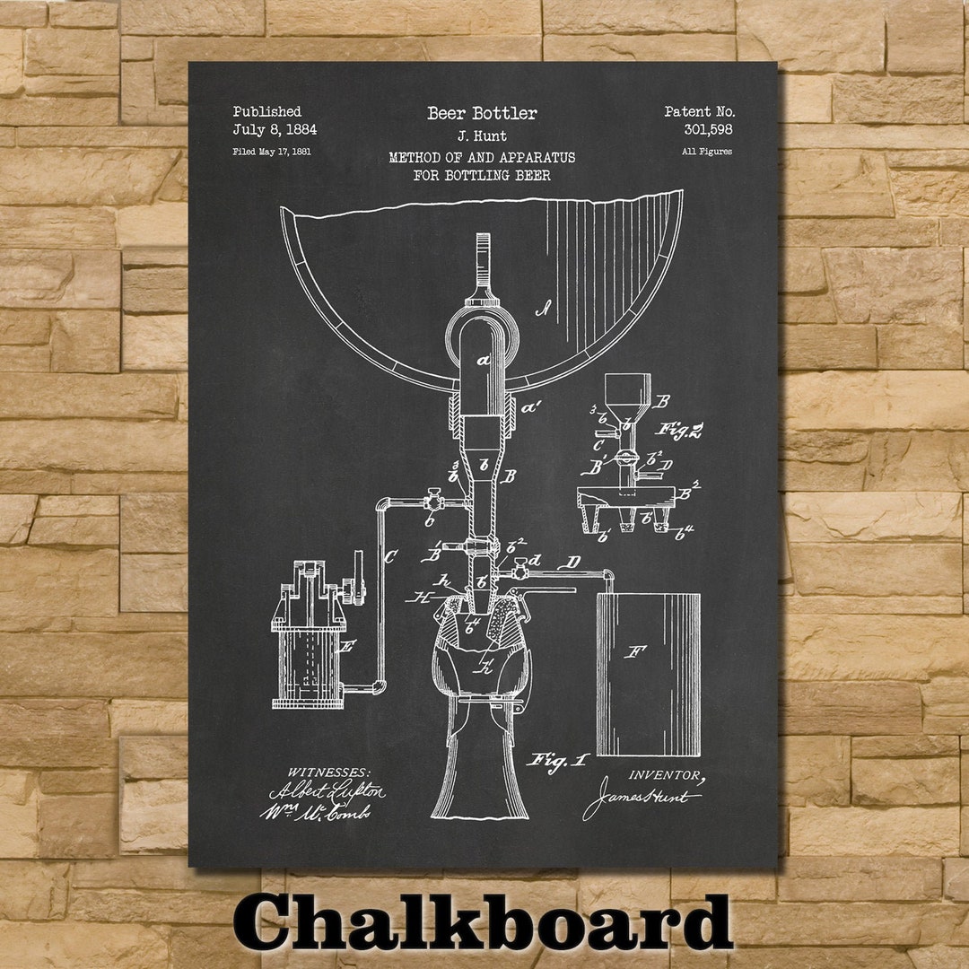 Beer Bottling Patent Print Art 1884 - Etsy