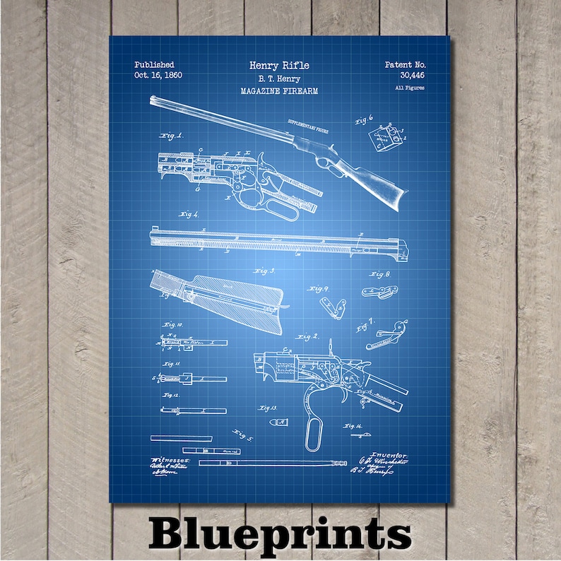 Art Print Depicting Henry Rifle Patent 1860 - Etsy
