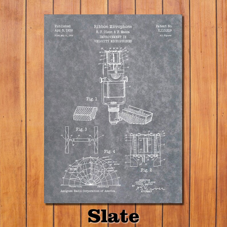 Microphone Patent Print Art 1938 - Etsy