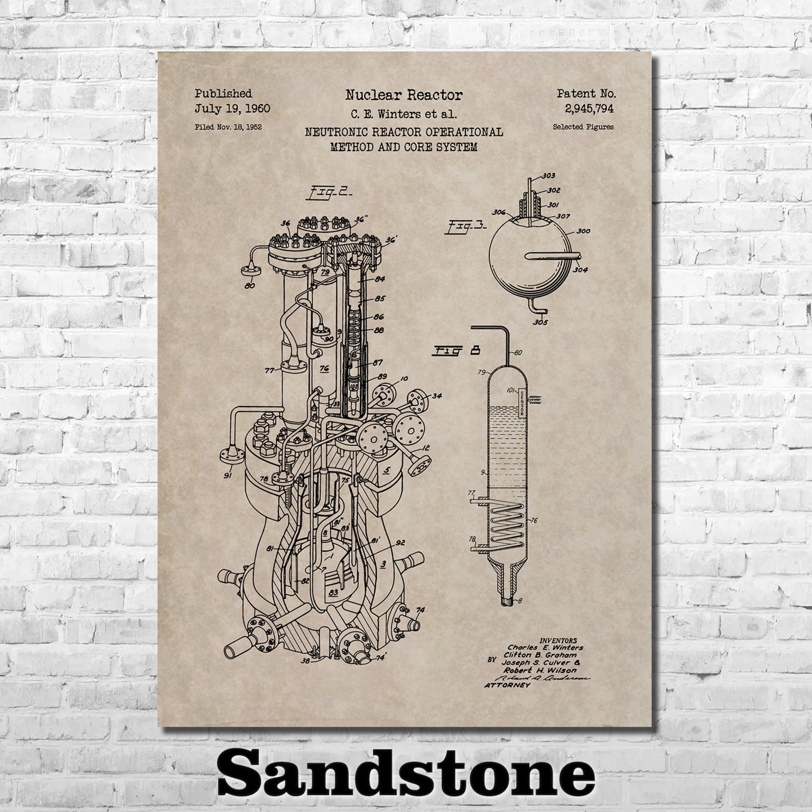 Nuclear Reactor Patent Print Art 1960 - Etsy