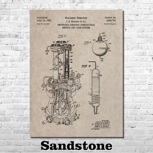Nuclear Reactor Patent Print Art 1960 - Etsy
